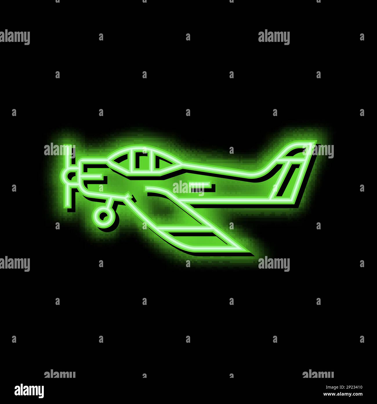 airplane flight school neon glow icon illustration Stock Vector Image ...
