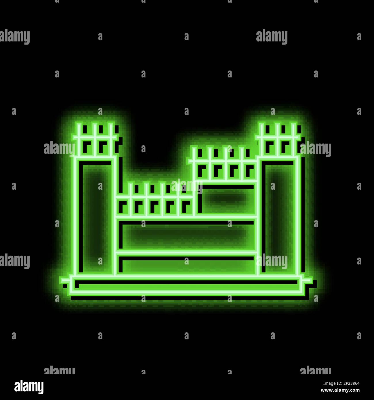 structure with reinforcement concrete neon glow icon illustration Stock ...