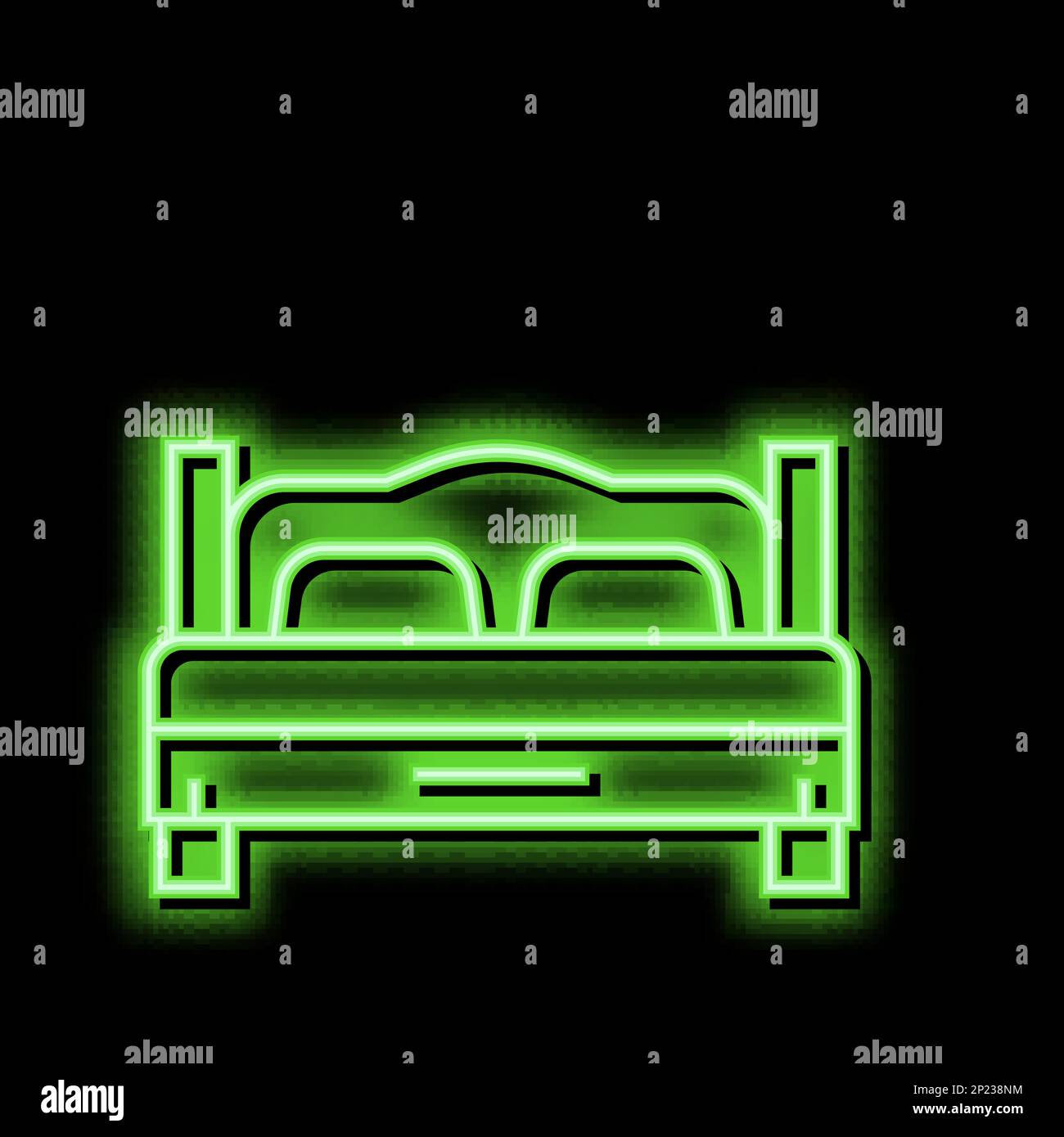 bed in motel apartment neon glow icon illustration Stock Vector Image ...