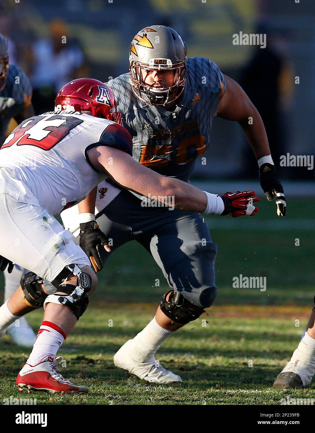 Arizona State offensive lineman Nick Kelly (50) in the first half ...