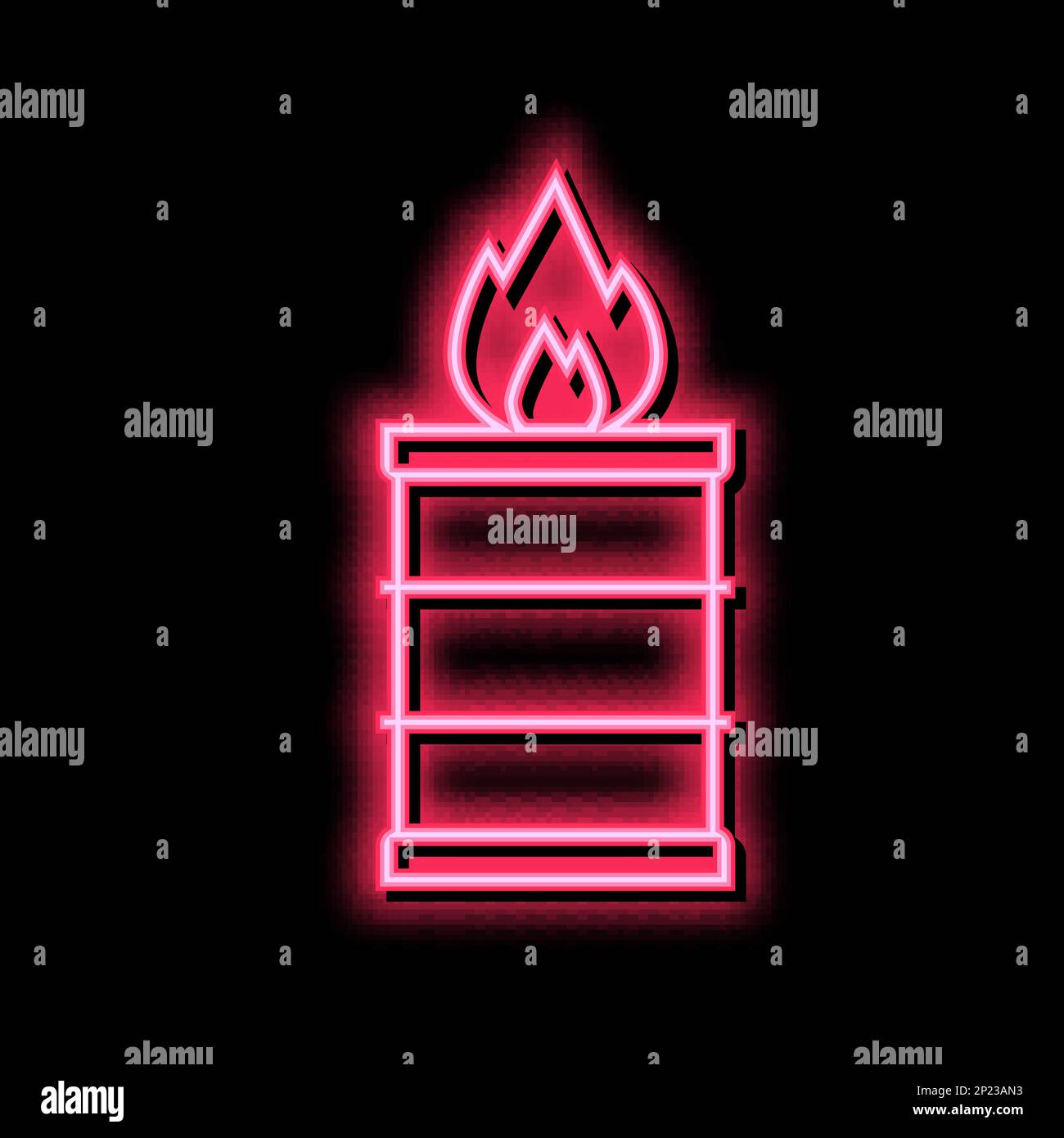 burning fire in barrel neon glow icon illustration Stock Vector Image ...