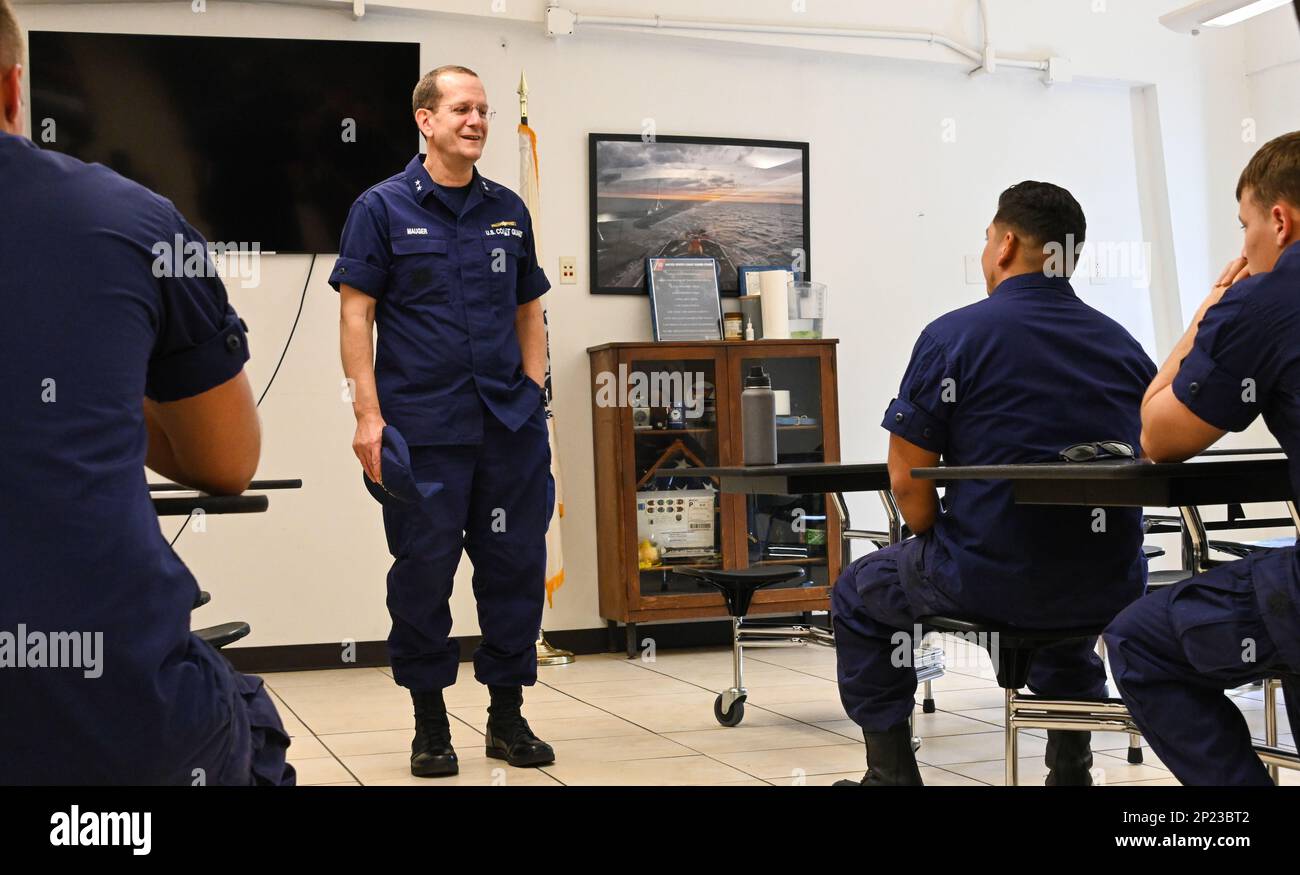 Rear Adm. John W. Mauger, commander, 1st District, discusses Operation ...