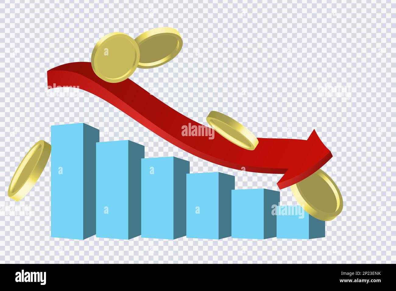 Economic crisis concept. Global economic downfall, arrow down, market ...