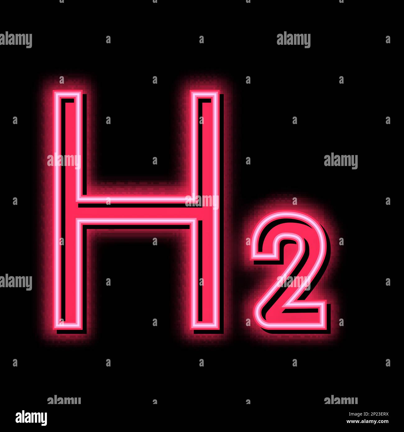 chemical element hydrogen neon glow icon illustration Stock Vector ...