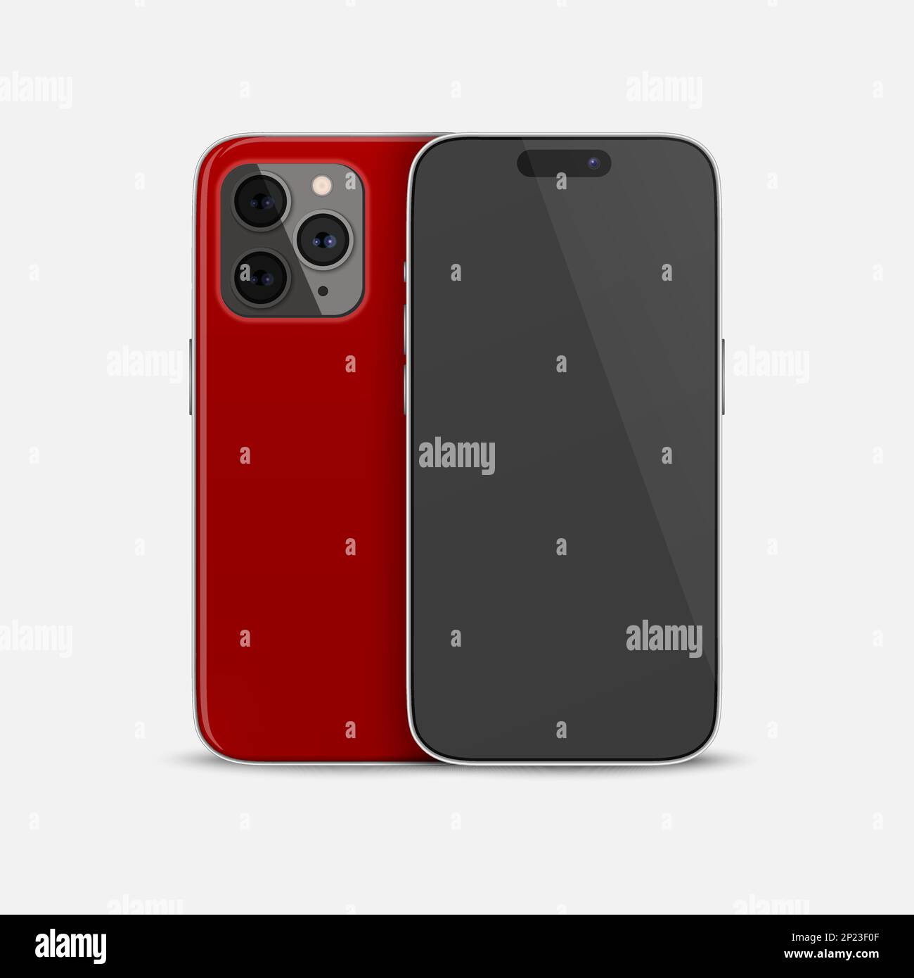 Vector 3d Realistic Red Smartphone Case. Telephone Design Template for ...