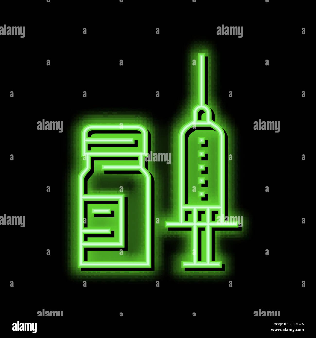 syringe anesthesia and ampoule neon glow icon illustration Stock Vector ...