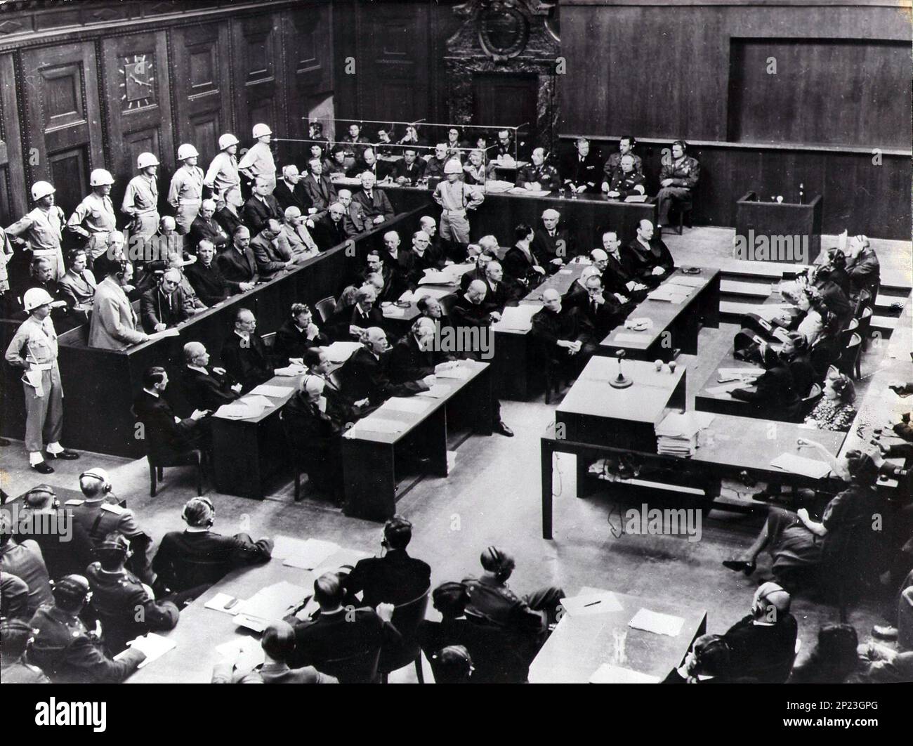 File -This 1945 file picture shows the interior view of the court room ...