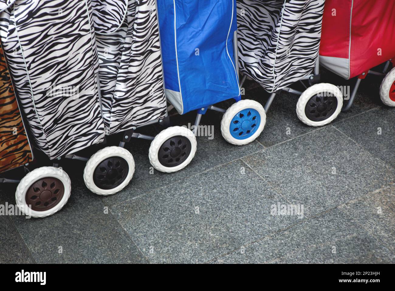 Collection of shopping carts for the market Stock Photo - Alamy