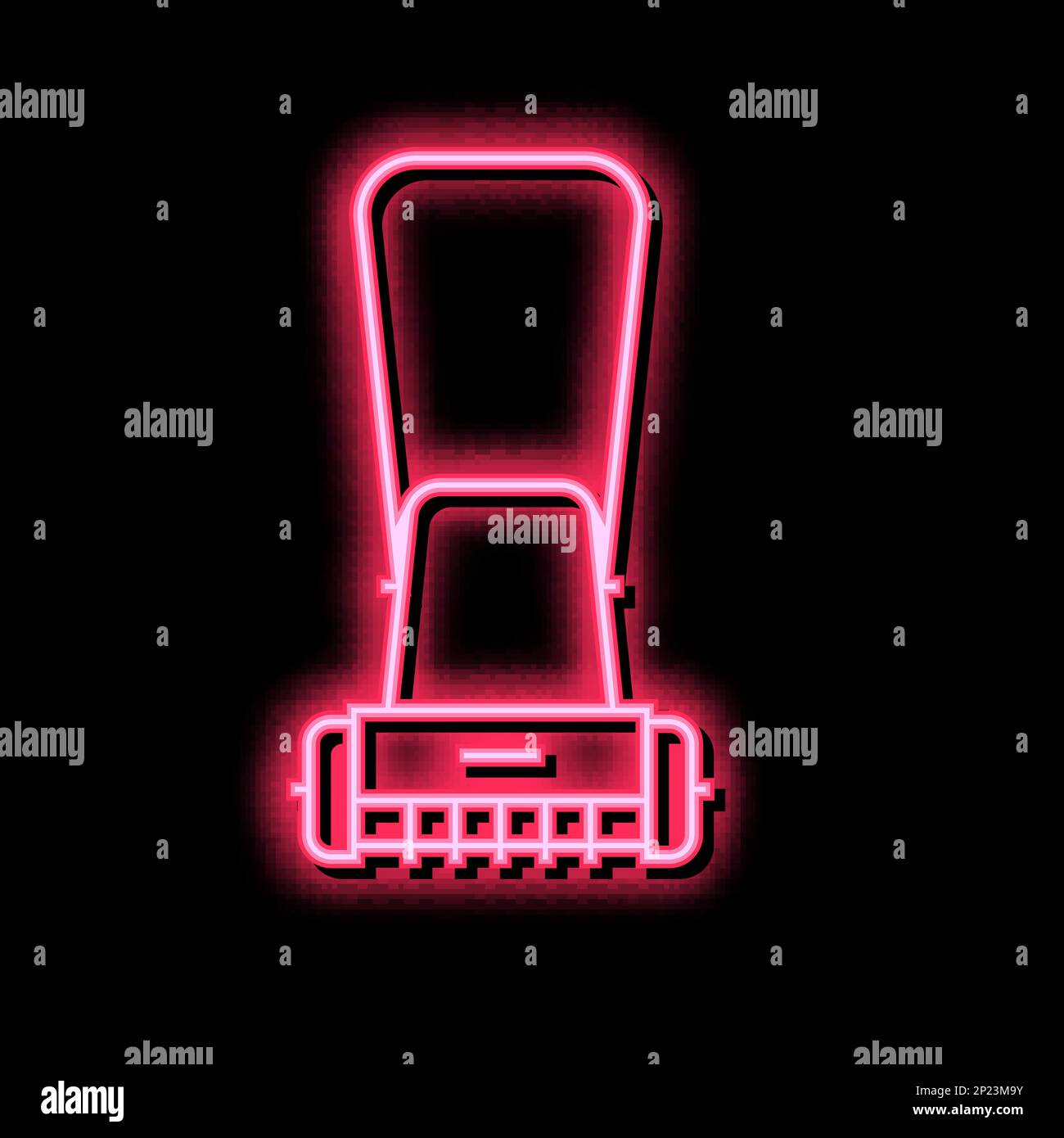 lawn mower with rotary roller neon glow icon illustration Stock Vector ...