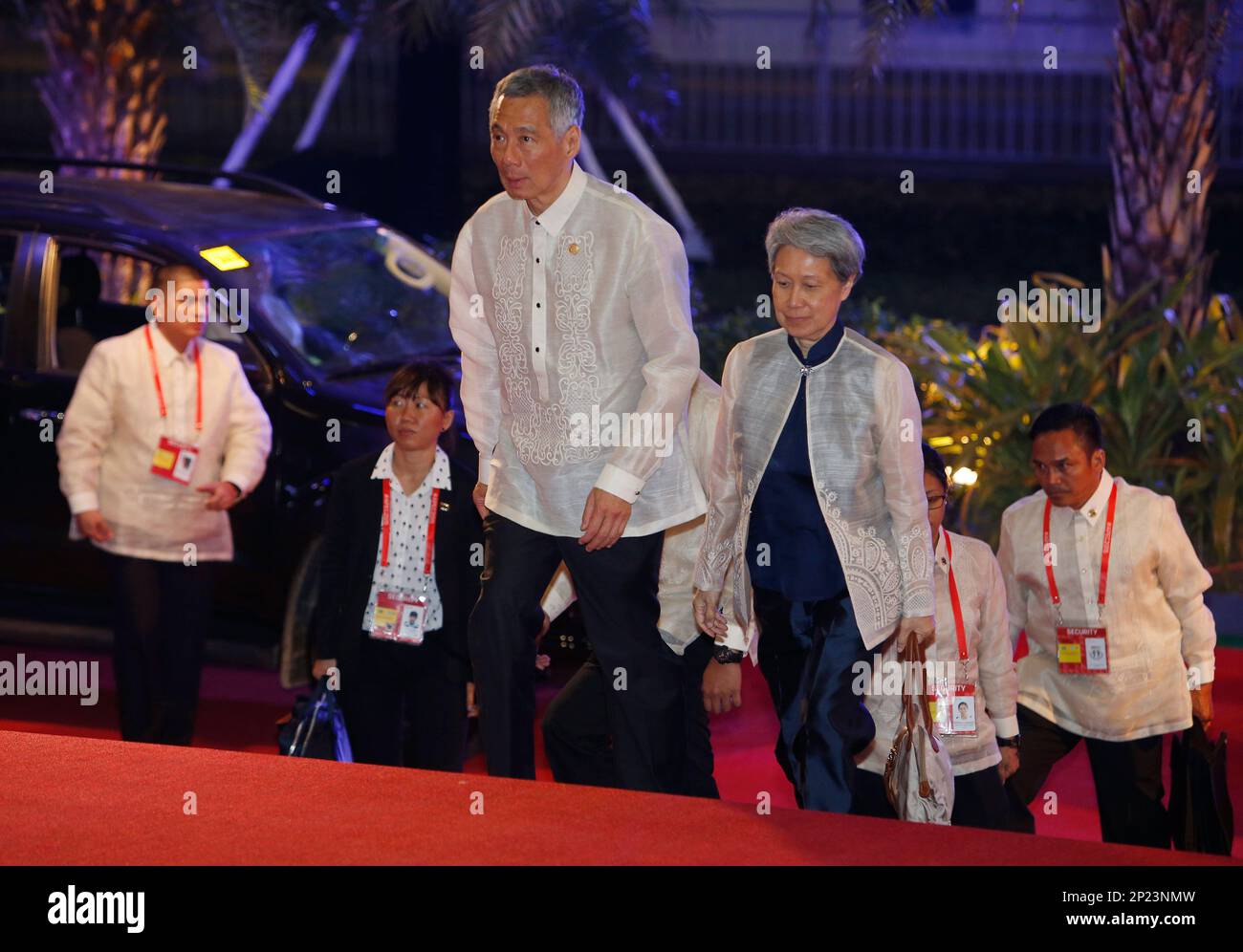 Singapore's Prime Minister Lee Hsien Loong and wife Ho Ching arrive for ...