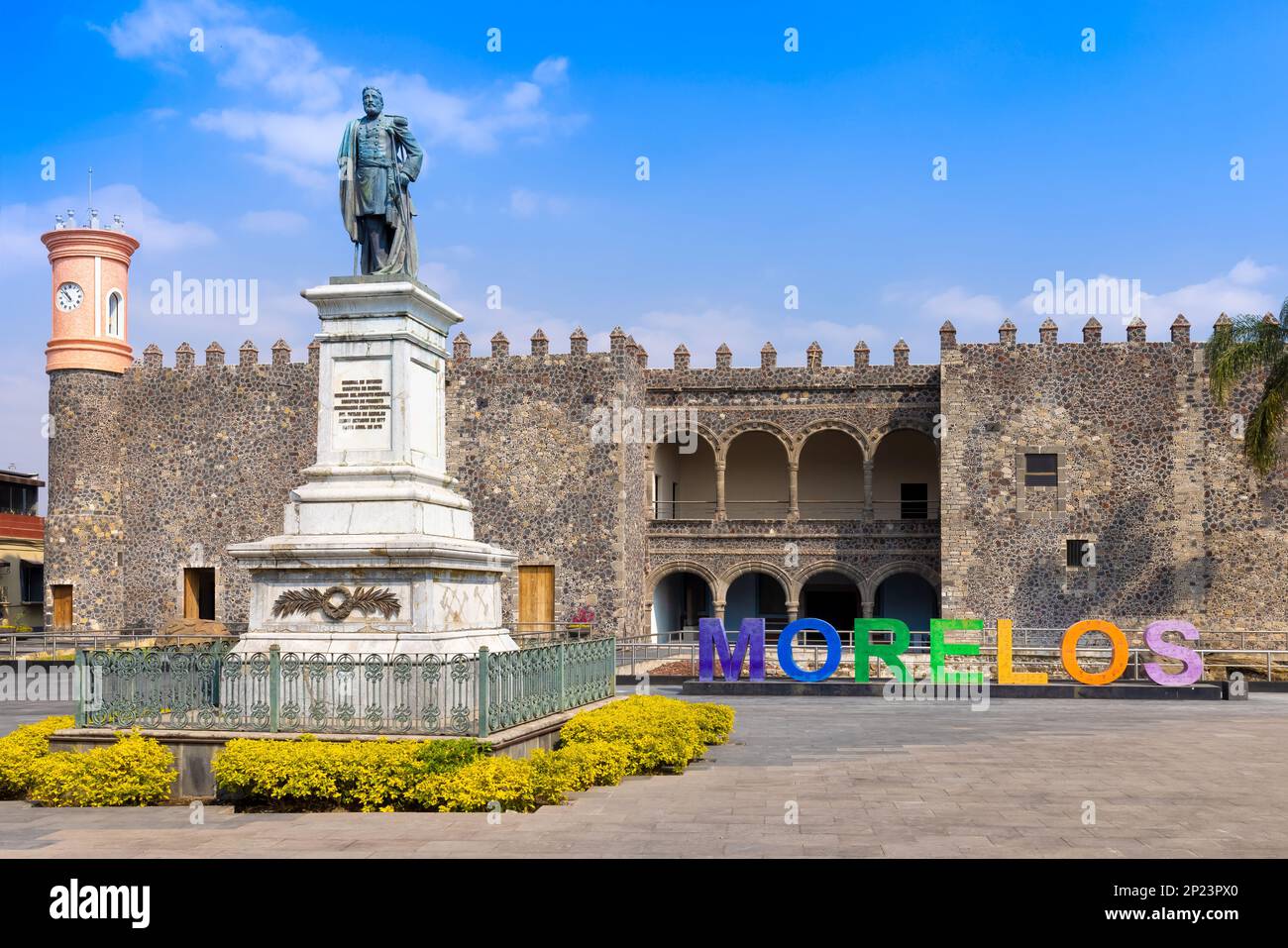 Central plaza in historic centre and colorful colonial architecture of ...