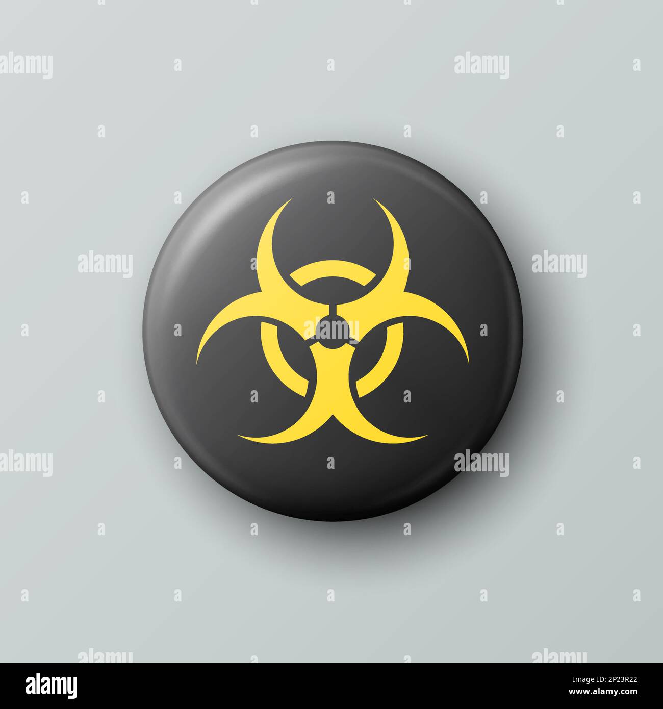 Vector 3d Realistic Round Yellow and Black Warning, Danger Biohazard ...