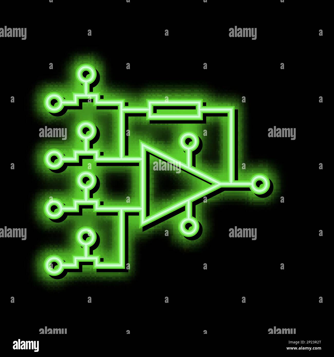 hardware model neural network neon glow icon illustration Stock Vector ...