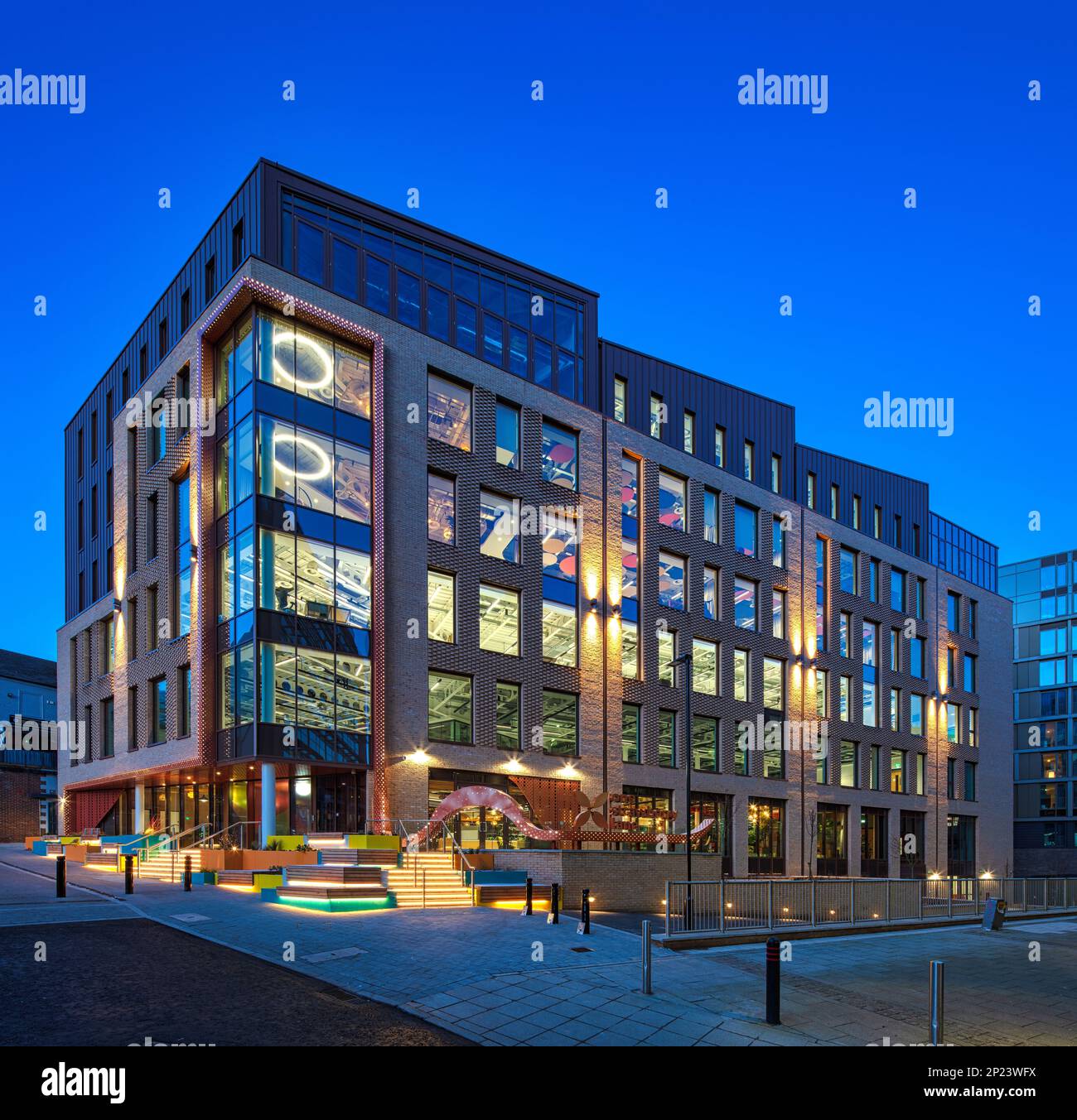 External architectural view at dusk of One Strawberry Lane, Newcastle ...