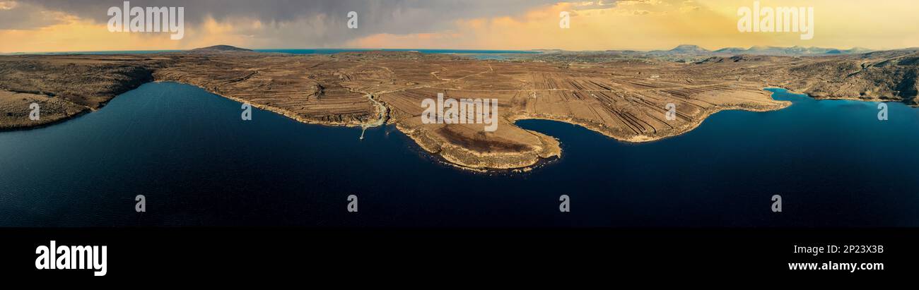 Aerial view of Lough Lagha by Gortahork in County Donegal, Republic of ...