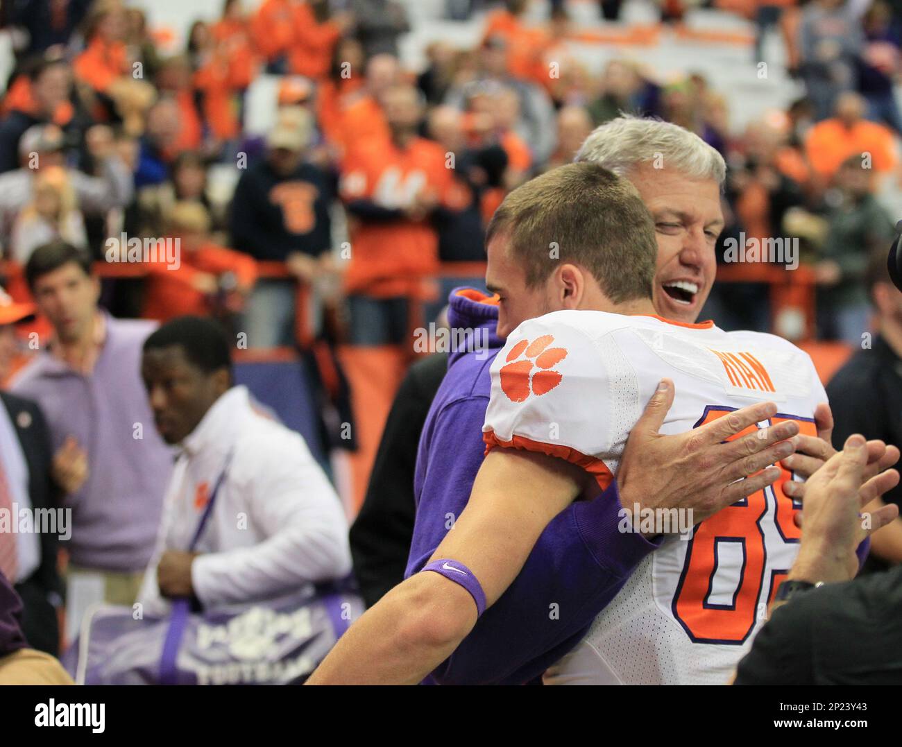 14 November 2015: Buffalo Bills head coach Rex Ryan congratulates his ...