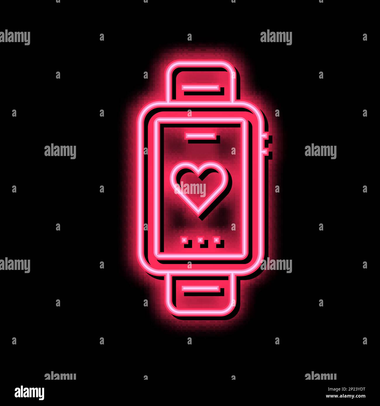 heart rhythm watch neon glow icon illustration Stock Vector Image & Art ...