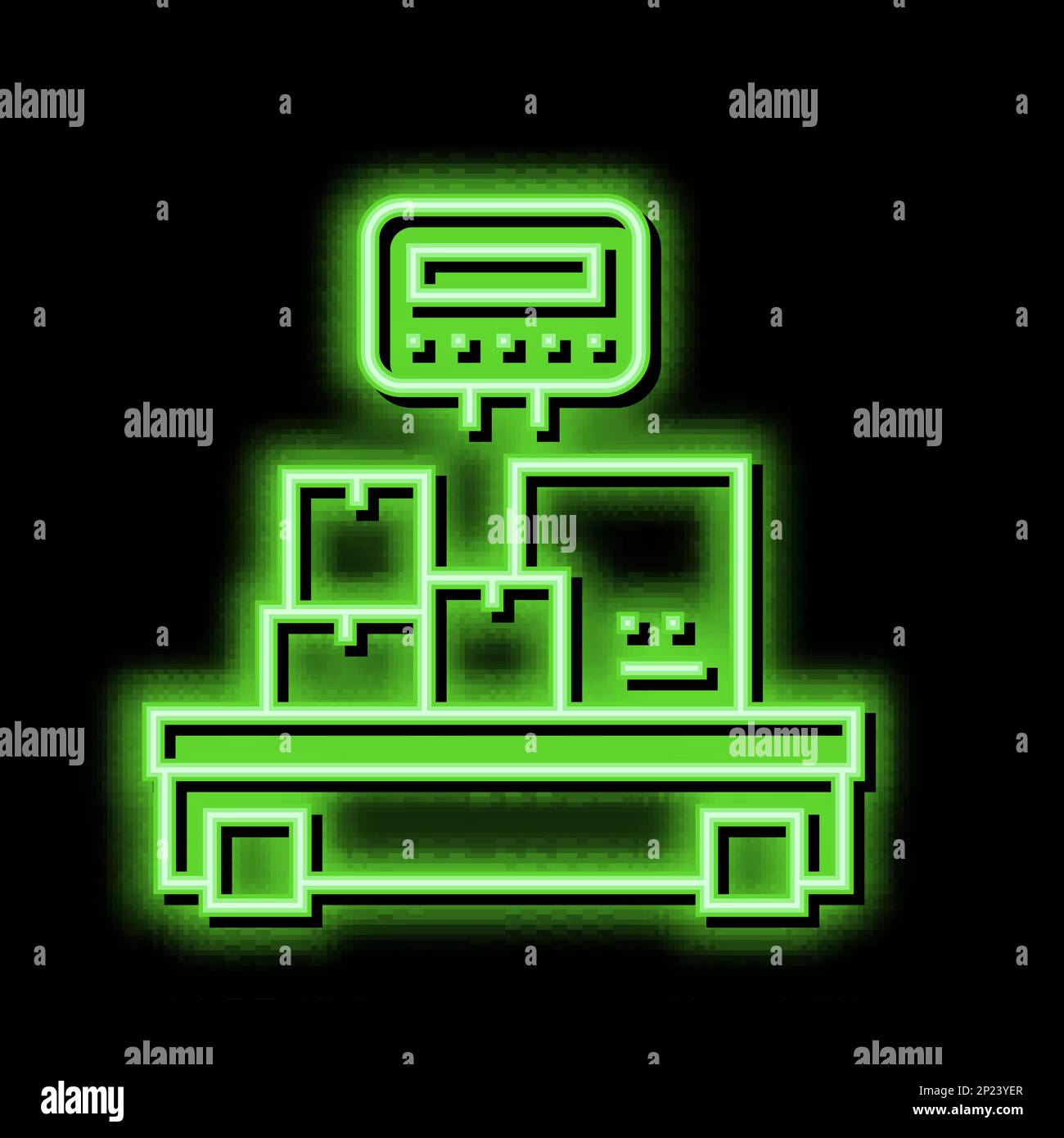 weight control boxes logistics neon glow icon illustration Stock Vector ...