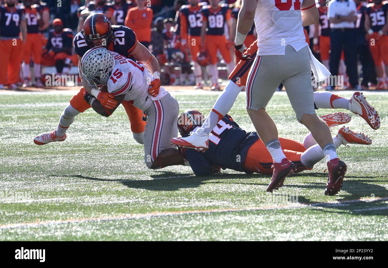 14 November, 2015: Illinois defensive lineman Eric Finney (14) and ...
