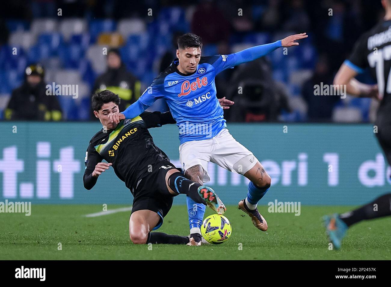 Naples, Italy. 03rd Mar, 2023. Mathias Olivera of SSC Napoli and Matteo ...