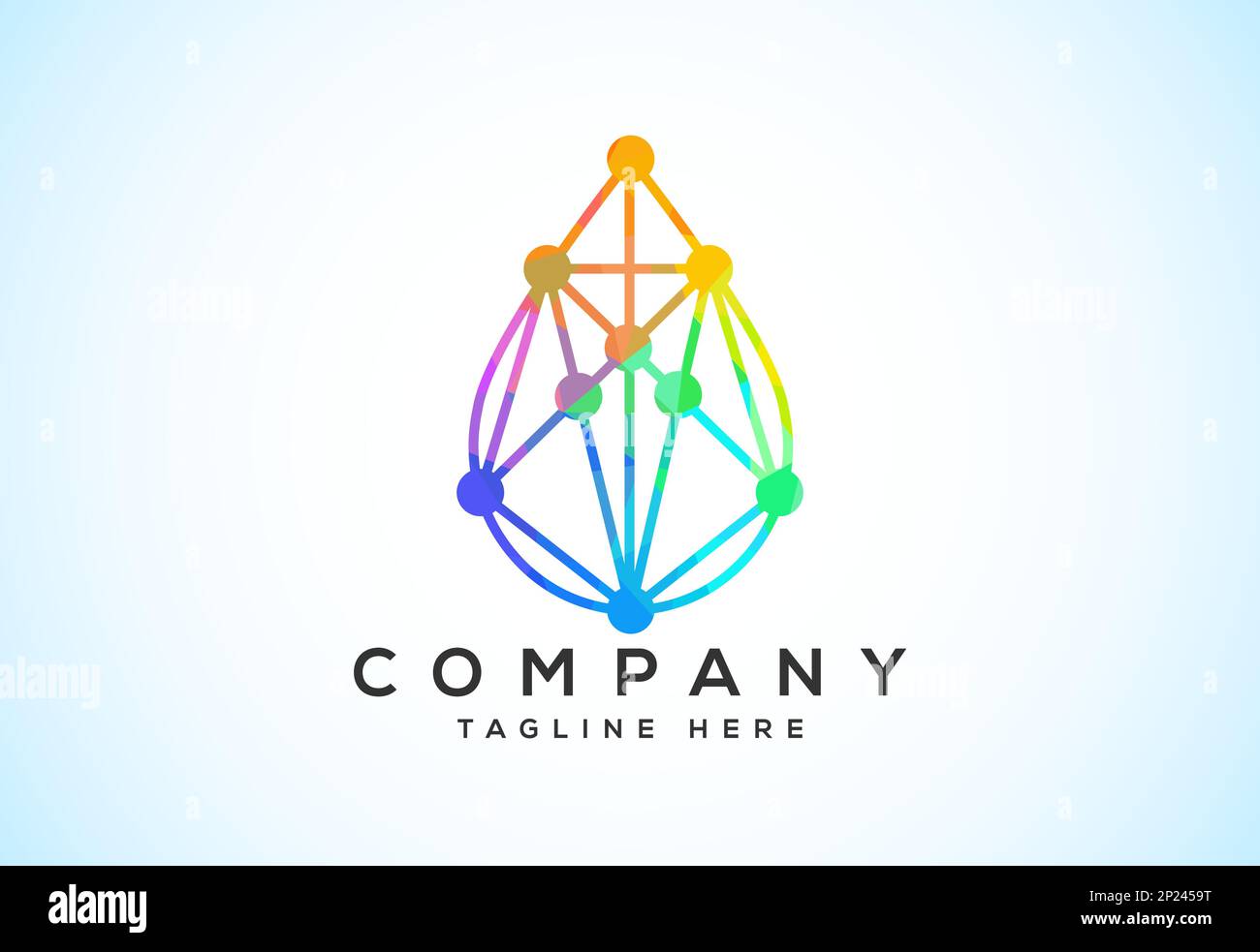 Abstract polygonal water drop logo sign symbol. Low poly water drop ...