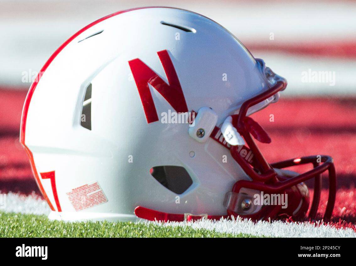November 14, 2015: The Nebraska Cornhuskers helmet sits on the field ...