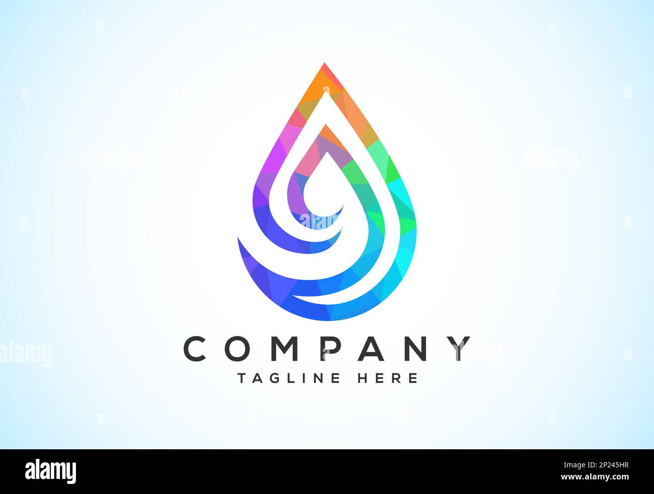 Abstract polygonal water drop logo sign symbol. Low poly water drop ...