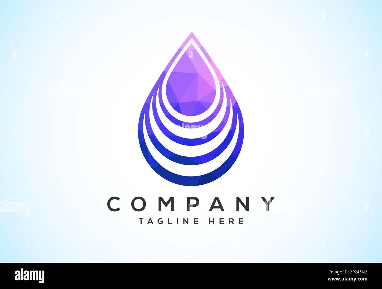 Abstract polygonal water drop logo sign symbol. Low poly water drop ...