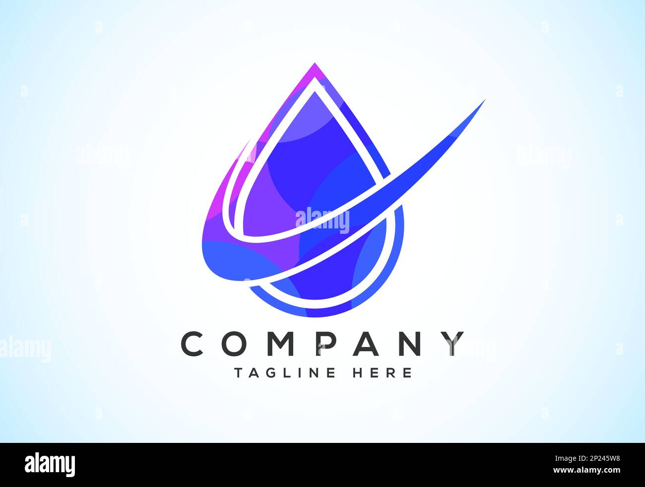 Abstract polygonal water drop logo sign symbol. Low poly water drop ...
