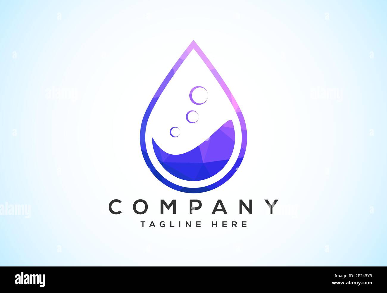 Abstract polygonal water drop logo sign symbol. Low poly water drop ...