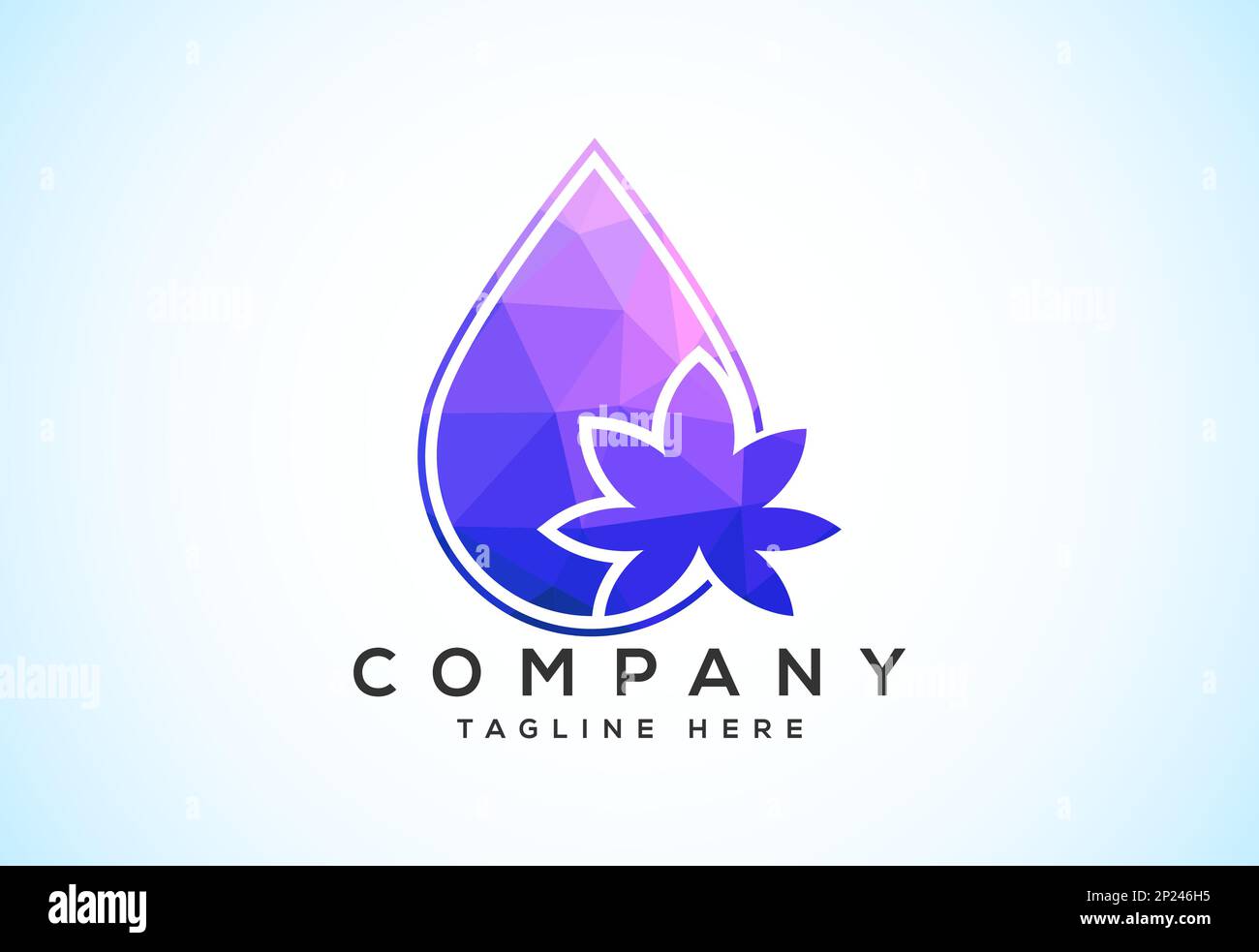 Abstract polygonal water drop logo sign symbol. Low poly water drop ...
