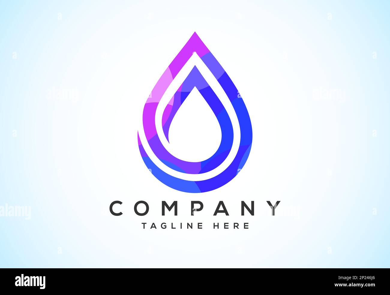 Abstract polygonal water drop logo sign symbol. Low poly water drop ...