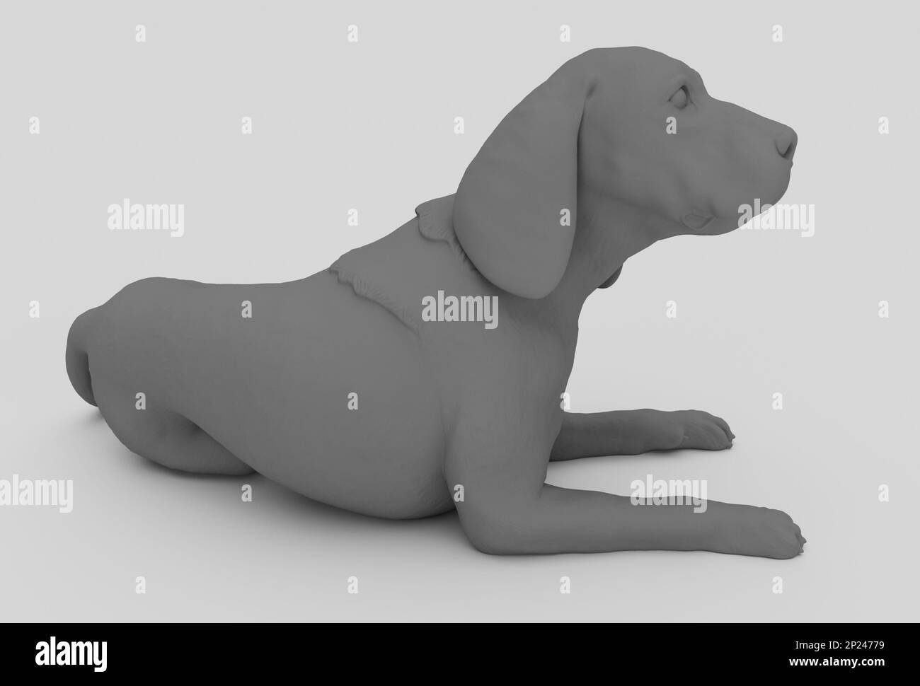 cute dog minimal 3d illustration on white background Stock Photo - Alamy