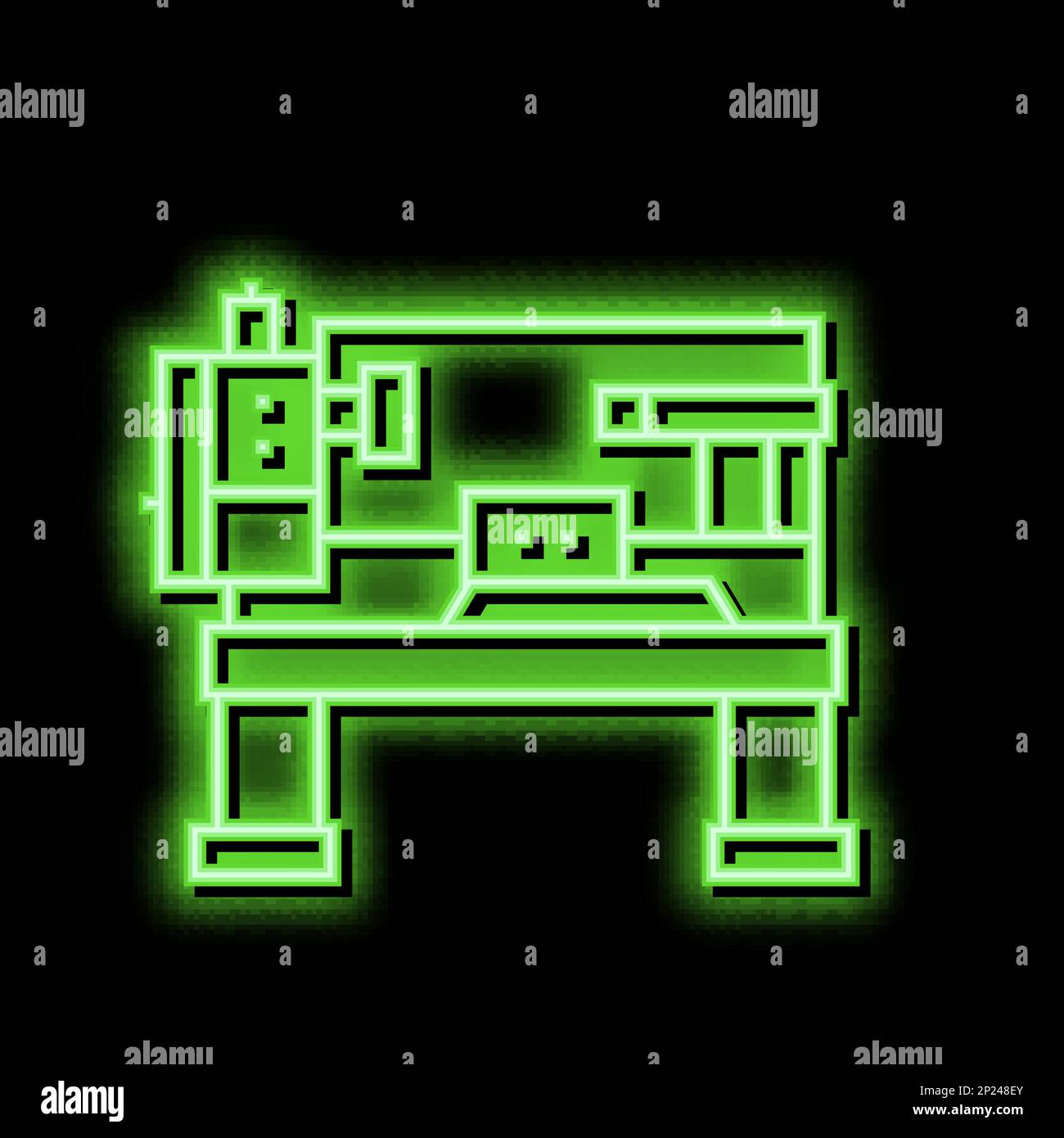 lathe machine neon glow icon illustration Stock Vector Image & Art - Alamy