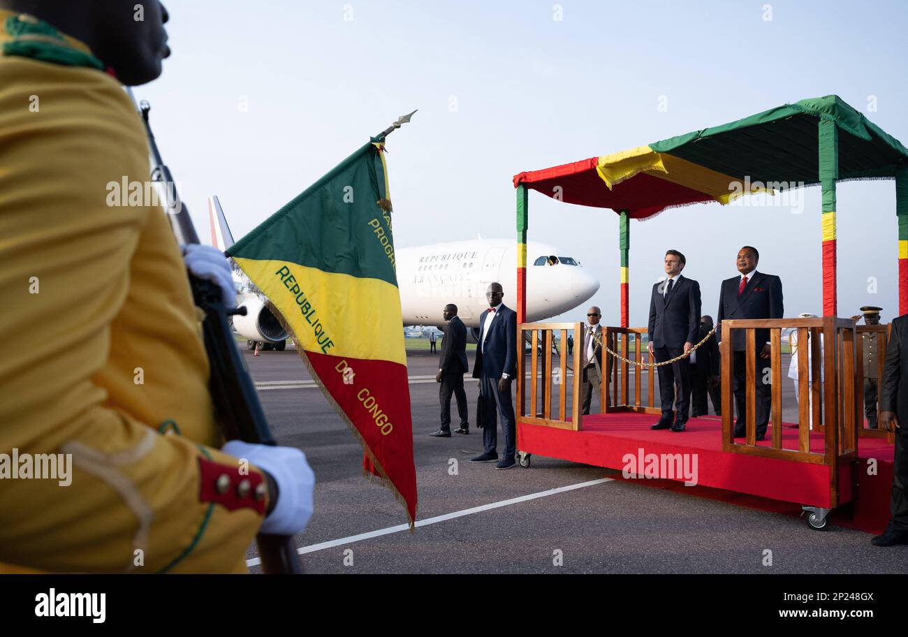 President of the Republic of the Congo Denis Sassou-Nguesso welcomes ...