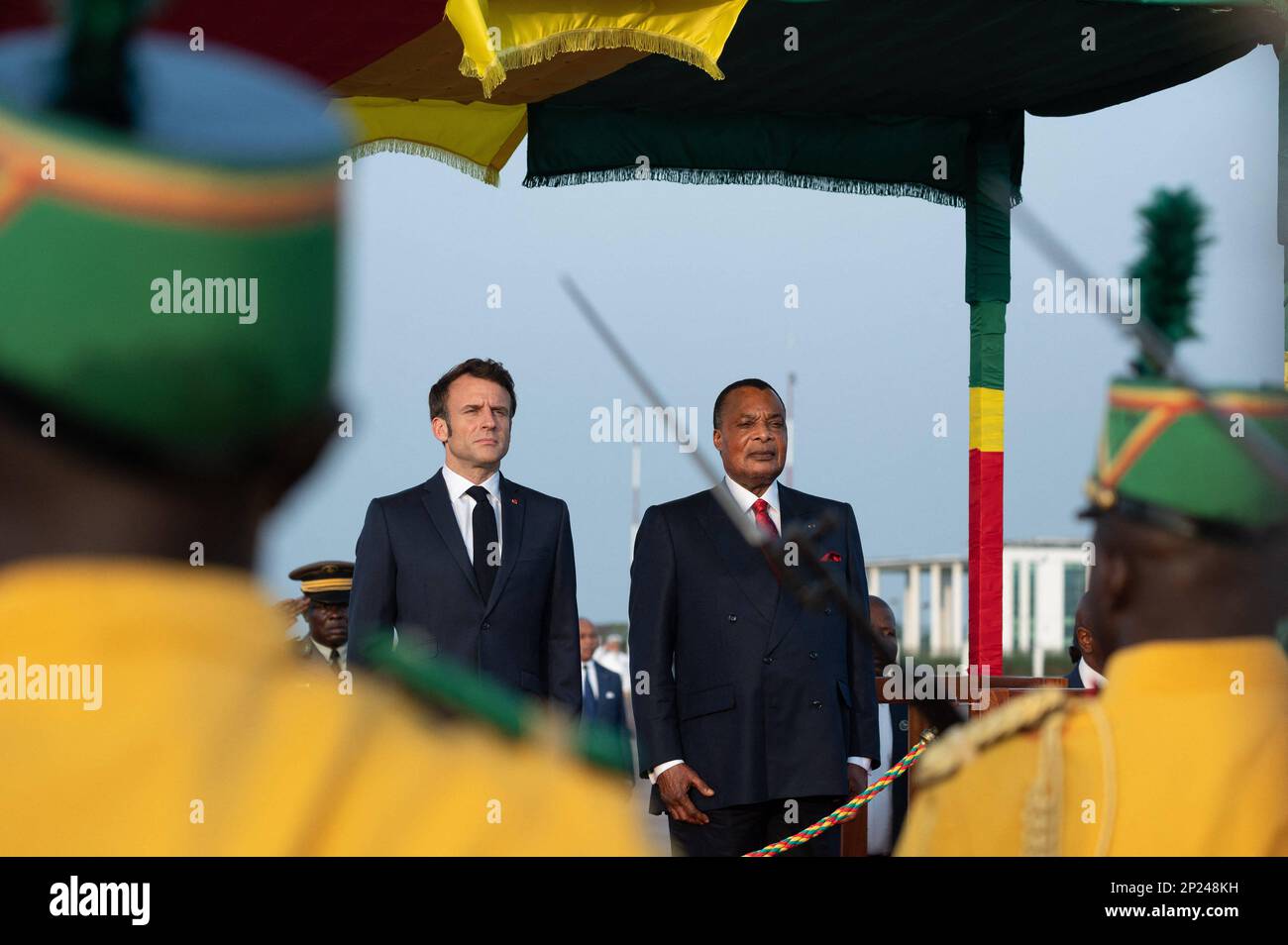 President of the Republic of the Congo Denis Sassou-Nguesso welcomes ...