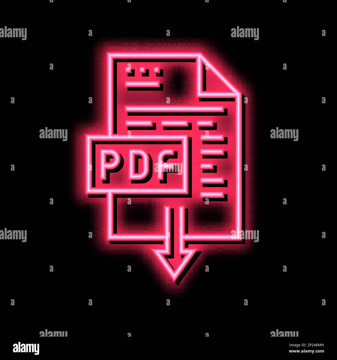 download pdf file neon glow icon illustration Stock Vector Image & Art ...