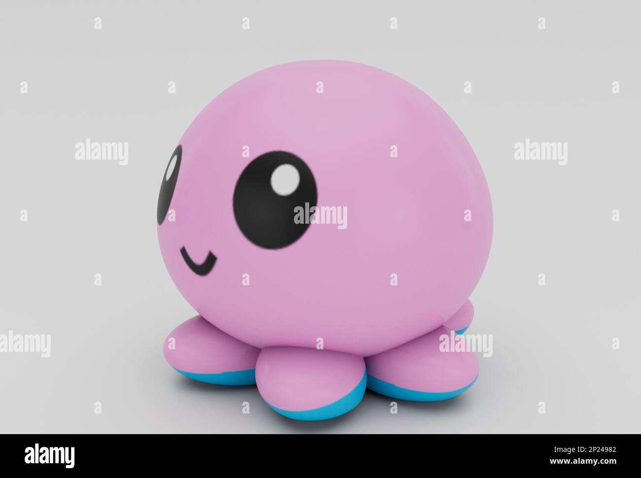 cute Cartoon Octopus Toy minimal 3d illustration on white background ...