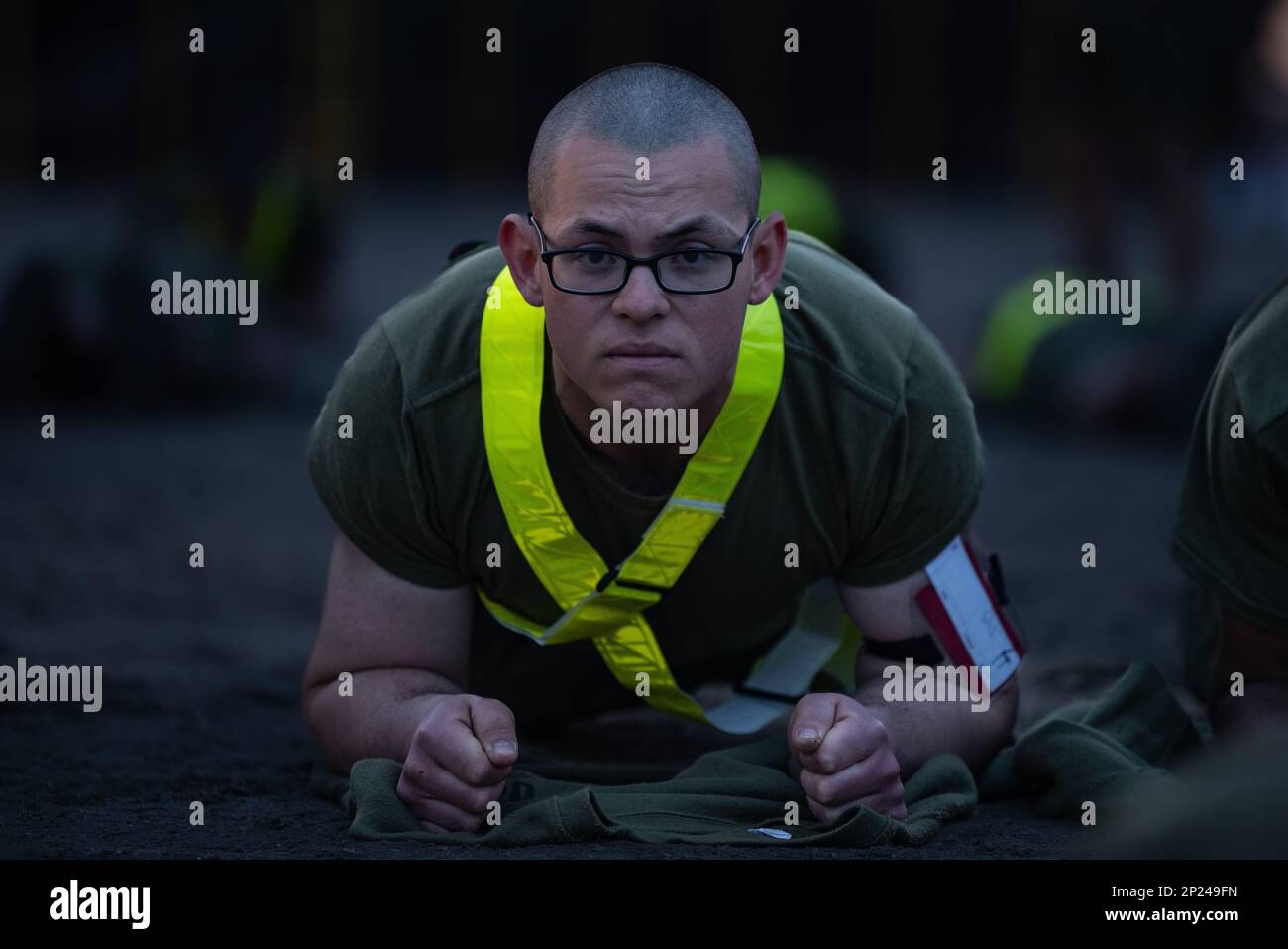 A U.S. Marine Corps recruit with Delta Company, 1st Recruit Training ...