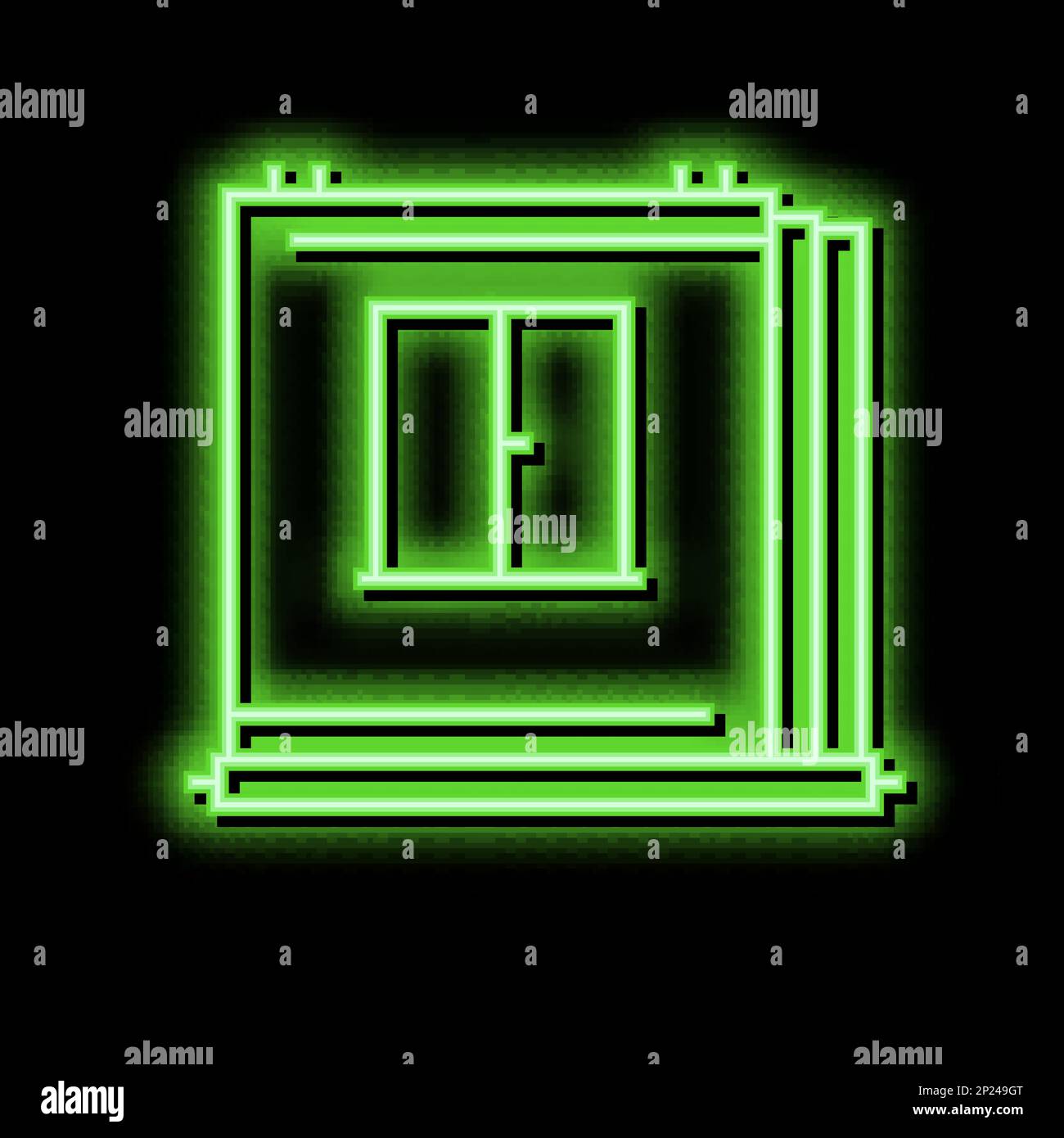 walls of panel house neon glow icon illustration Stock Vector Image ...