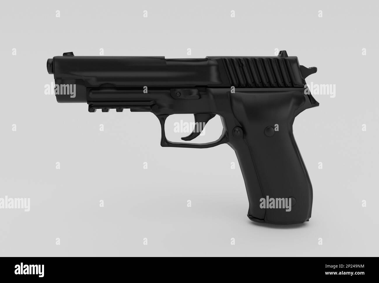Pistol Hand Gun 3d rendering on white background minimal 3d ...