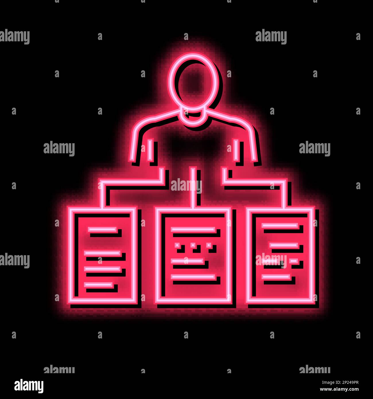 human with tasks plan color icon vector illustration Stock Vector Image ...
