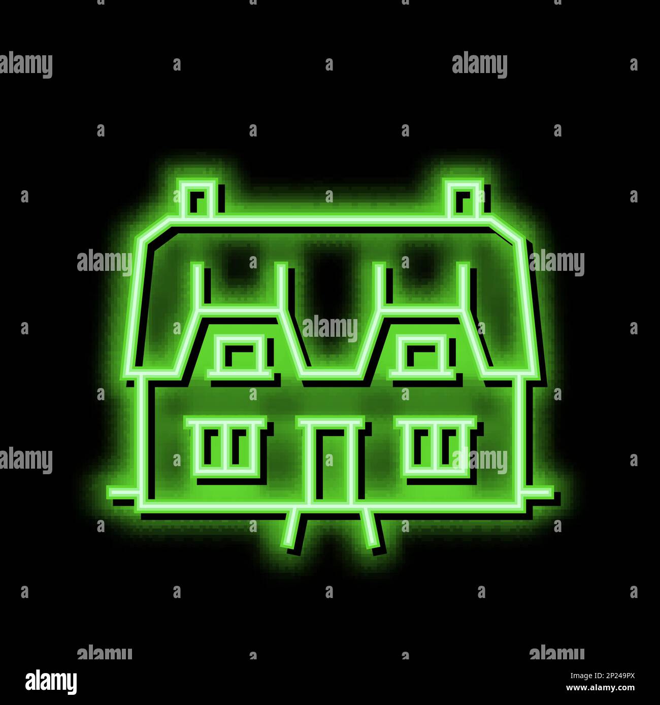 cottage house neon glow icon illustration Stock Vector Image & Art - Alamy