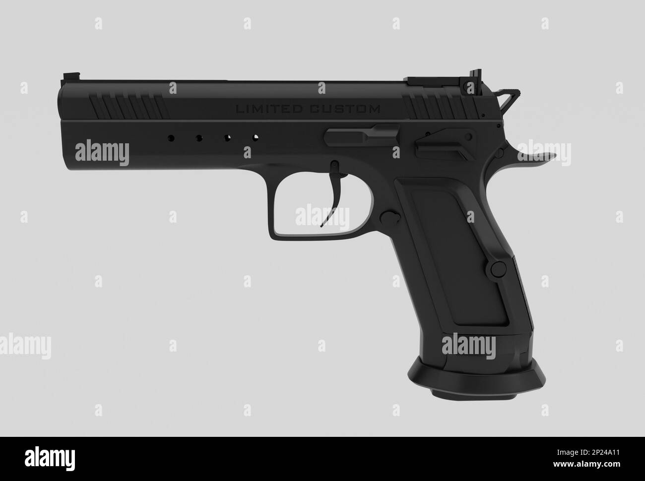Pistol Hand Gun 3d rendering on white background minimal 3d ...