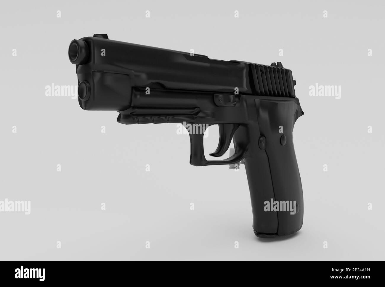 Pistol Hand Gun 3d rendering on white background minimal 3d ...