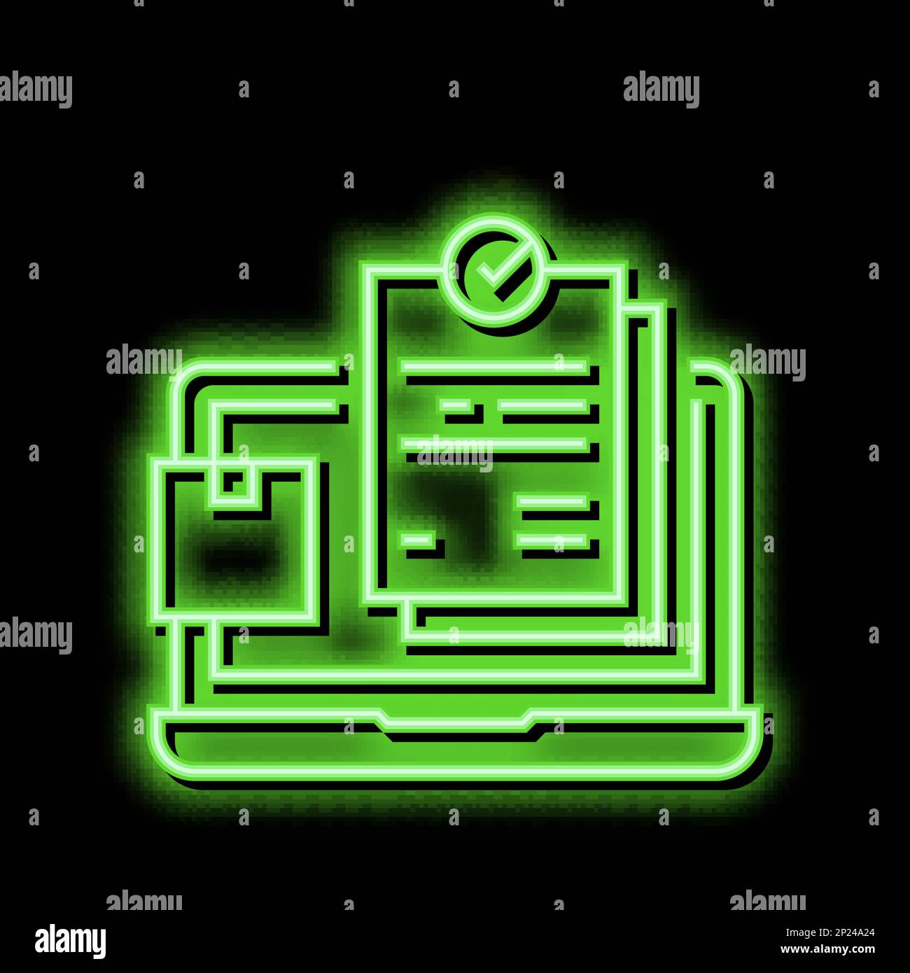 internet order and procurement neon glow icon illustration Stock Vector ...