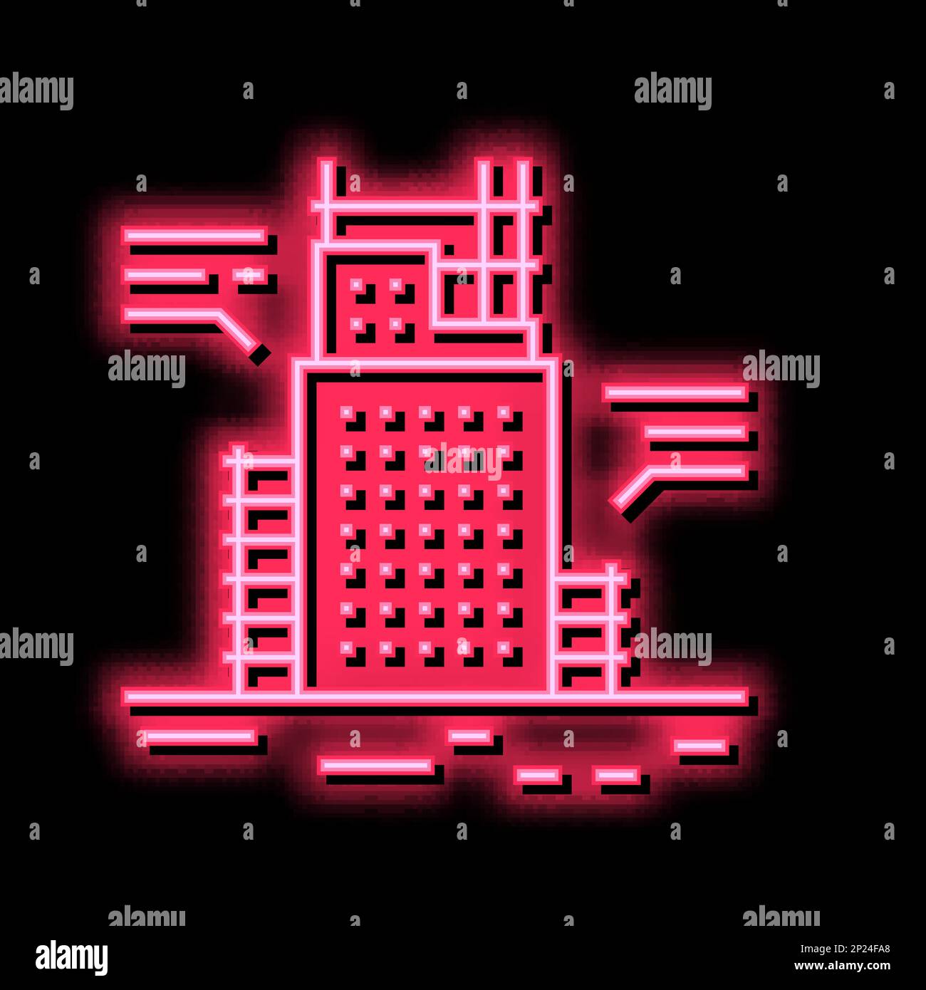 building engineering neon glow icon illustration Stock Vector Image ...