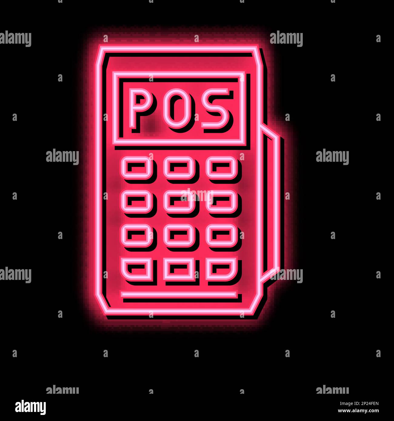 mobile pos terminal neon glow icon illustration Stock Vector Image ...