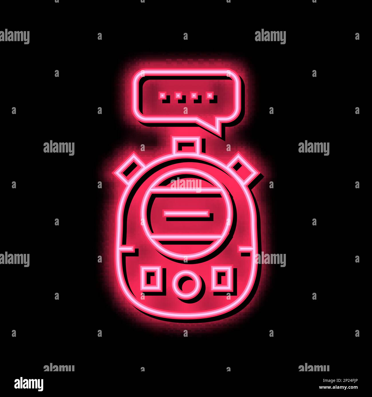 stopwatch device neon glow icon illustration Stock Vector Image & Art ...