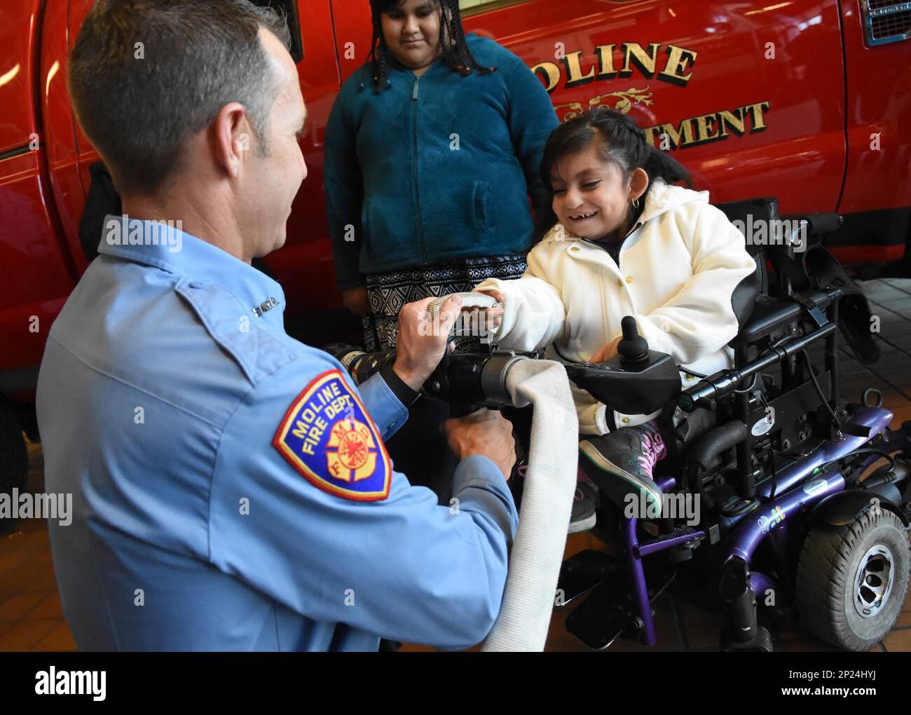 In this Nov. 9, 2015 photo, Moline Fire Dept. engineer Kris Johnson ...